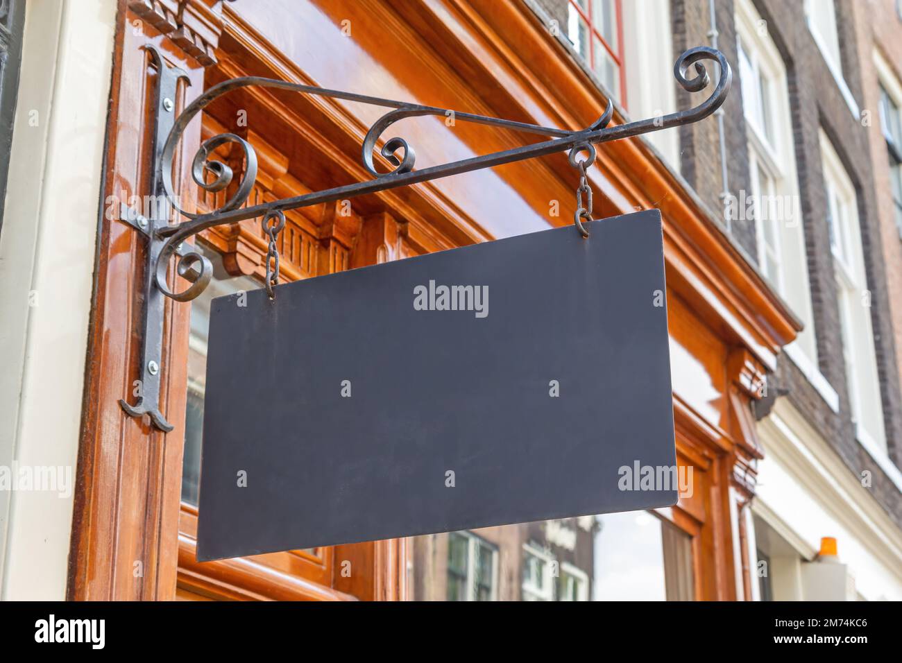 Empty signboard on the wall of an old building ready for your use ...