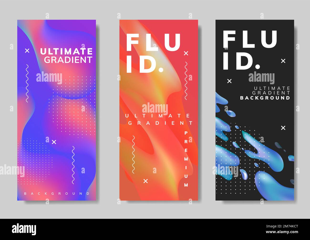 Colorful fluid gradient banner vector set Stock Vector Image & Art - Alamy