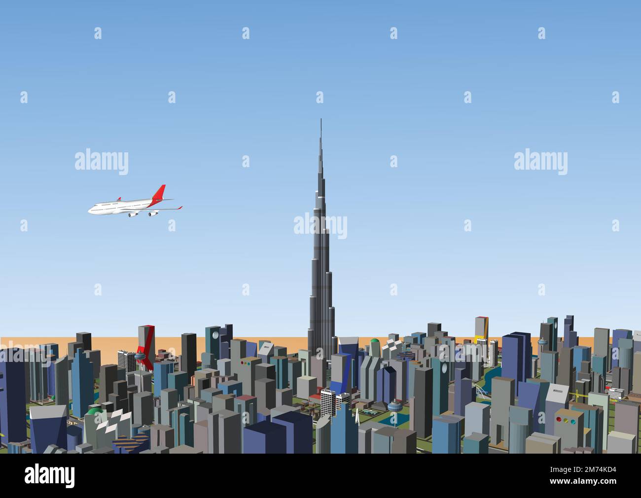 Dubai skyline with panorama in sky background. Vector Illustration ...