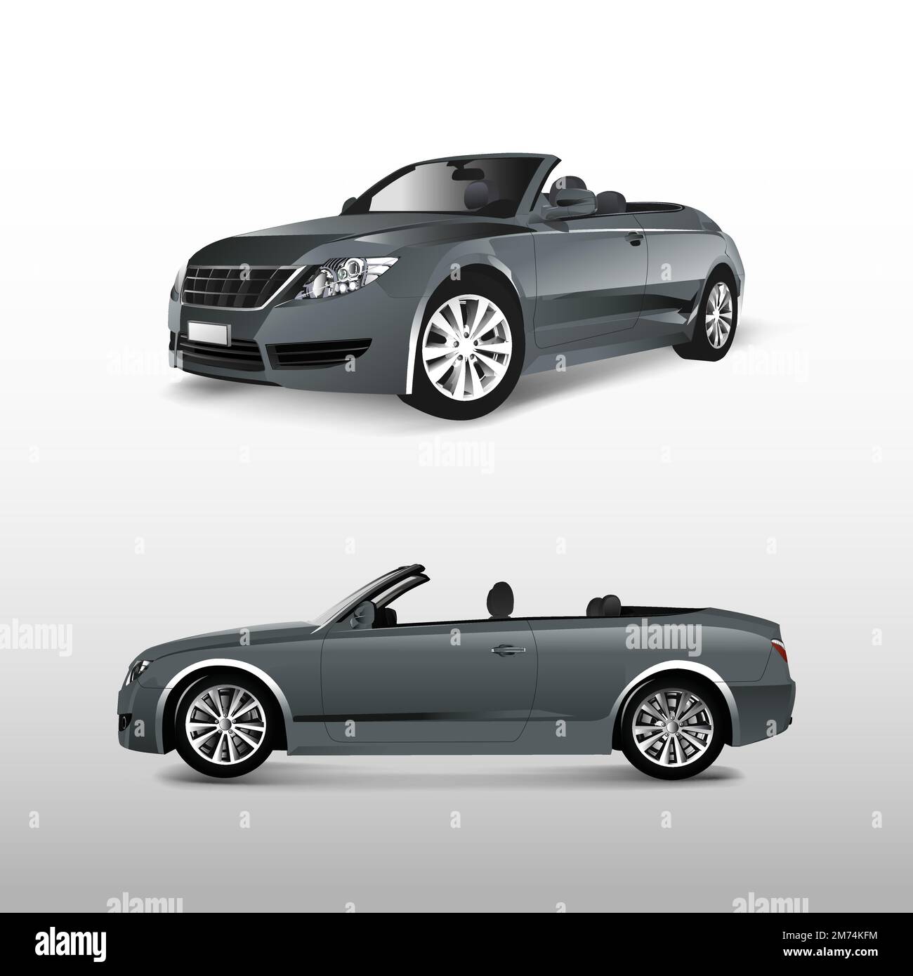 Gray convertible car isolated on white vector Stock Vector Image & Art ...