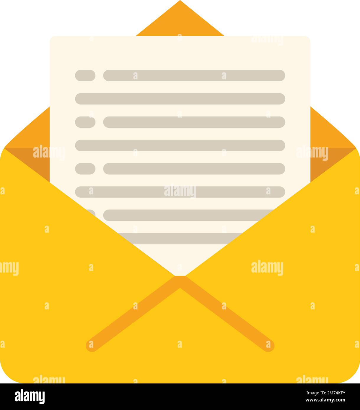 Mail report icon flat vector. Document paper. List task isolated Stock ...