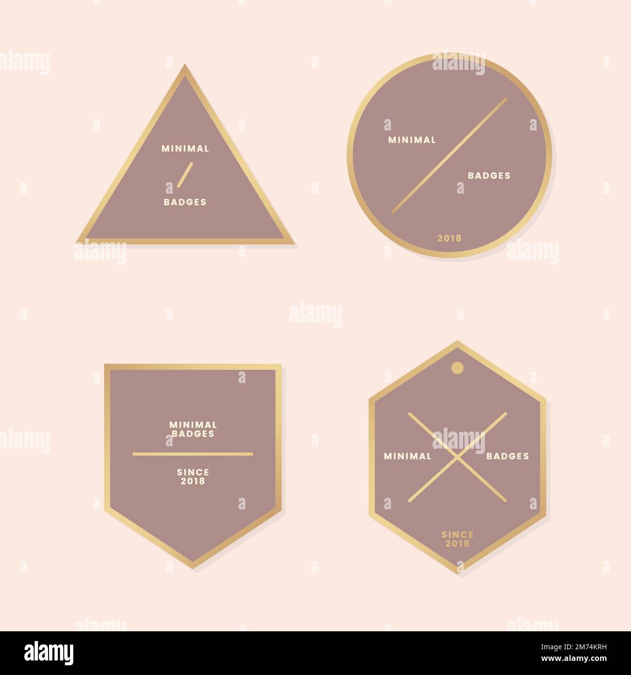 Simple golden logos and labels vector set Stock Vector Image & Art - Alamy