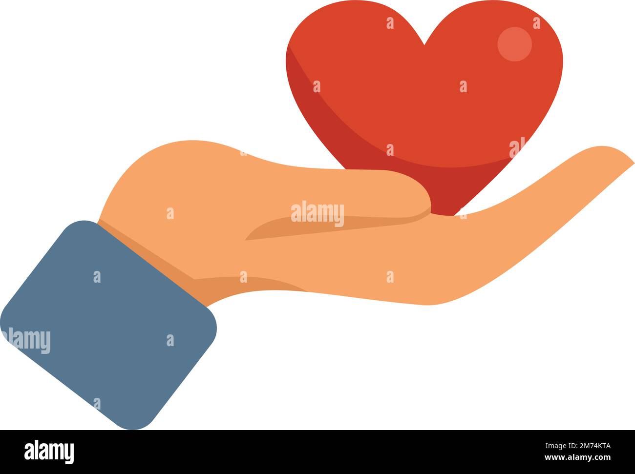 Take care of heart icon flat vector. Heart help. Love life isolated ...