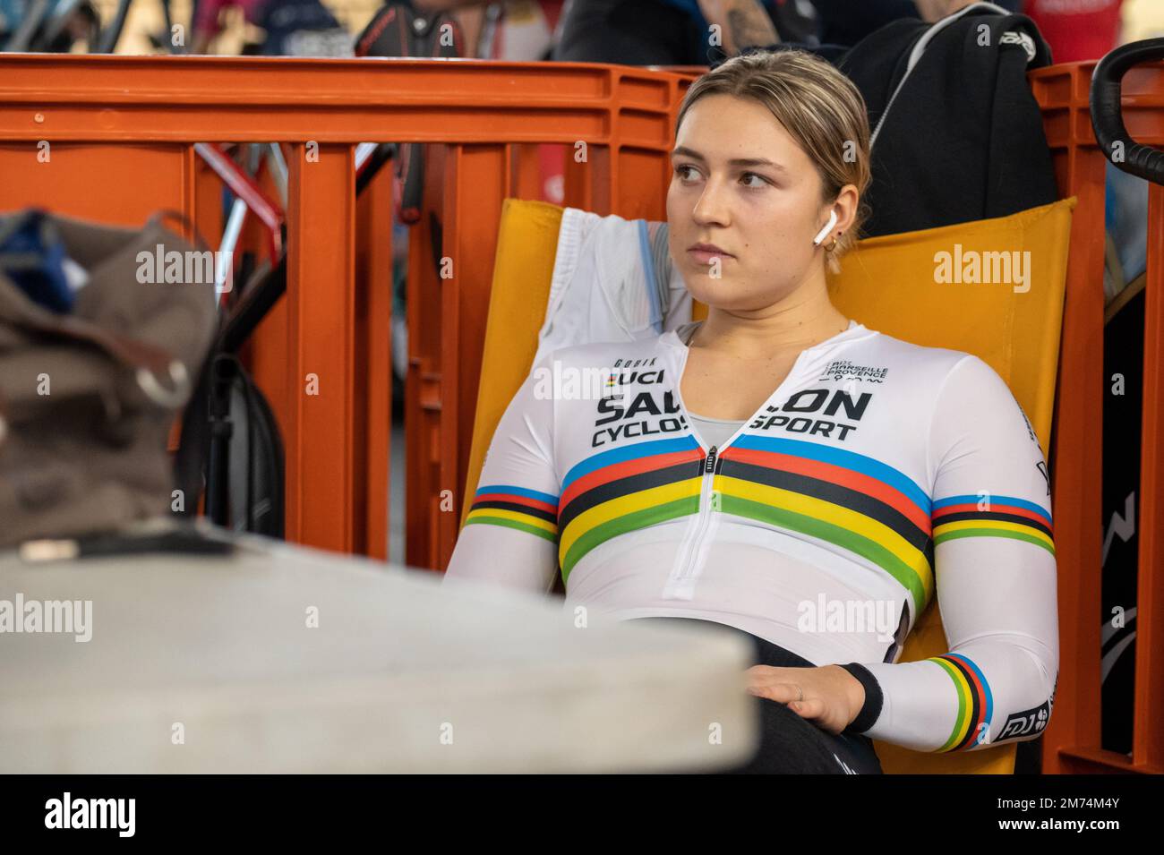 Mathilde Gros, Women's Sprint during the Track Cycling French ...