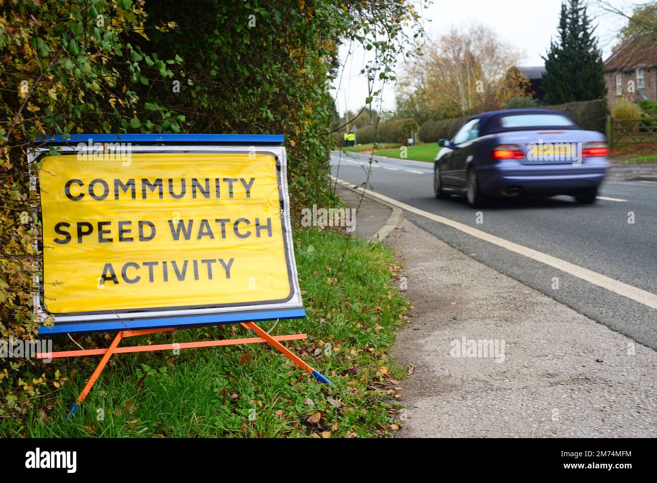 warning sign of community speed watch activity in area, Sutton on ...