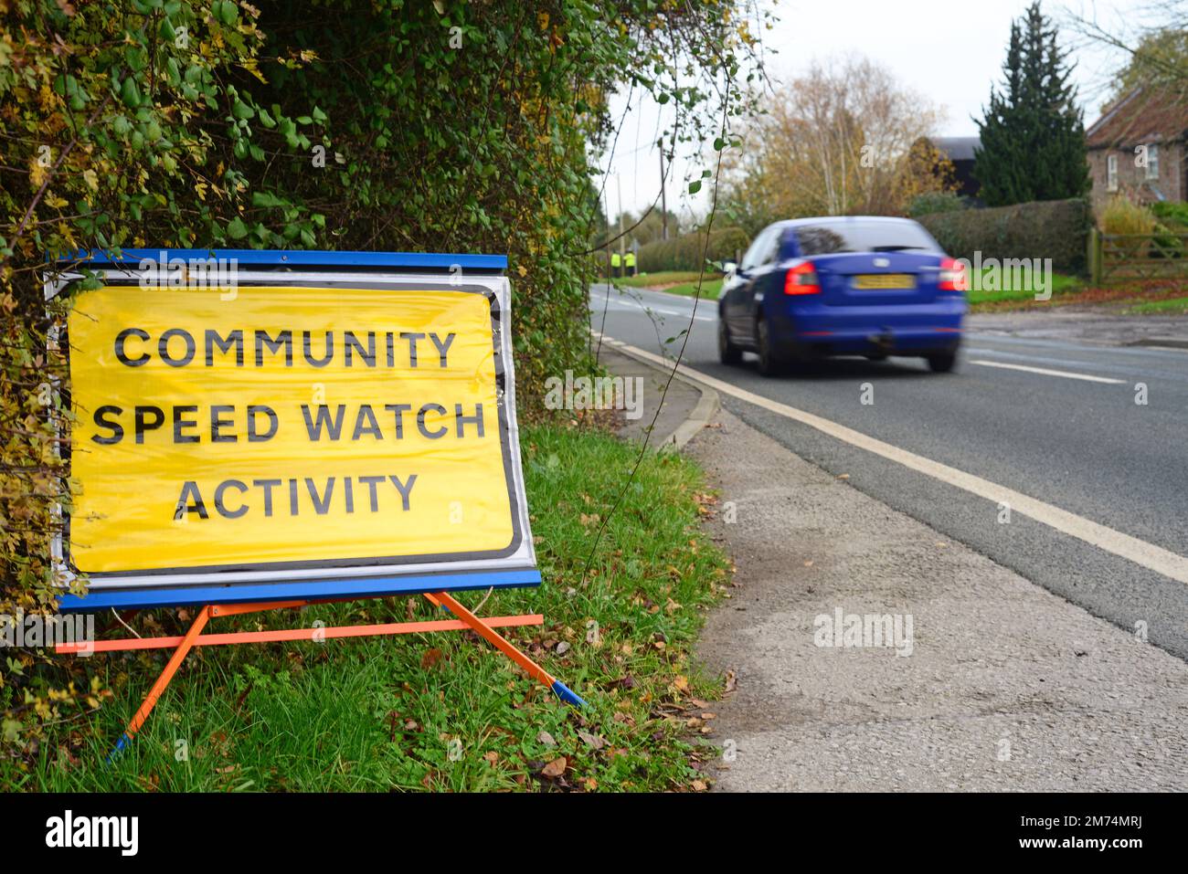 warning sign of community speed watch activity in area, Sutton on ...