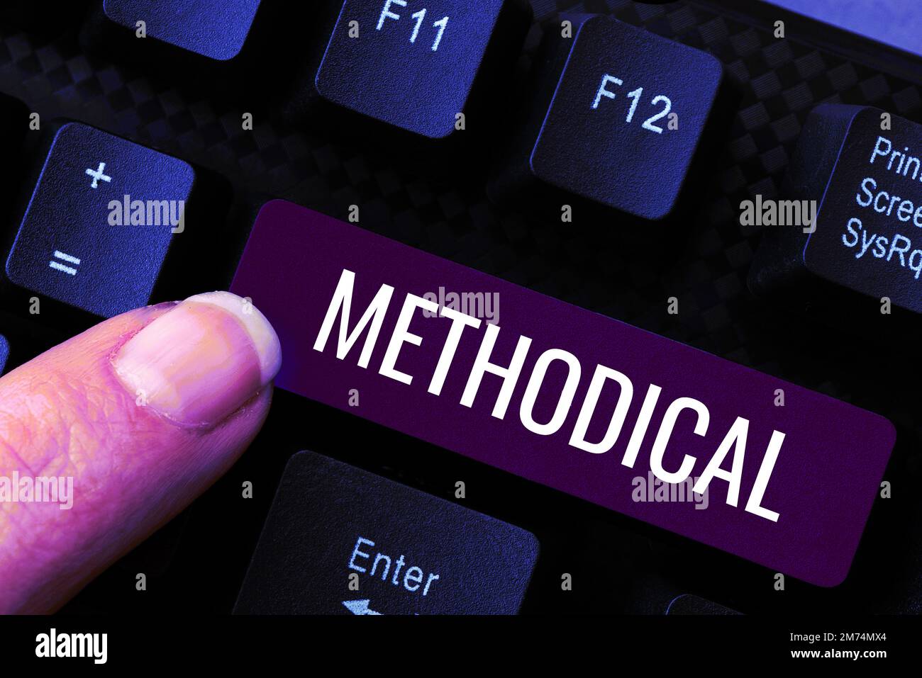 Hand writing sign Methodical. Word Written on System of Methods used in a study or activity ...