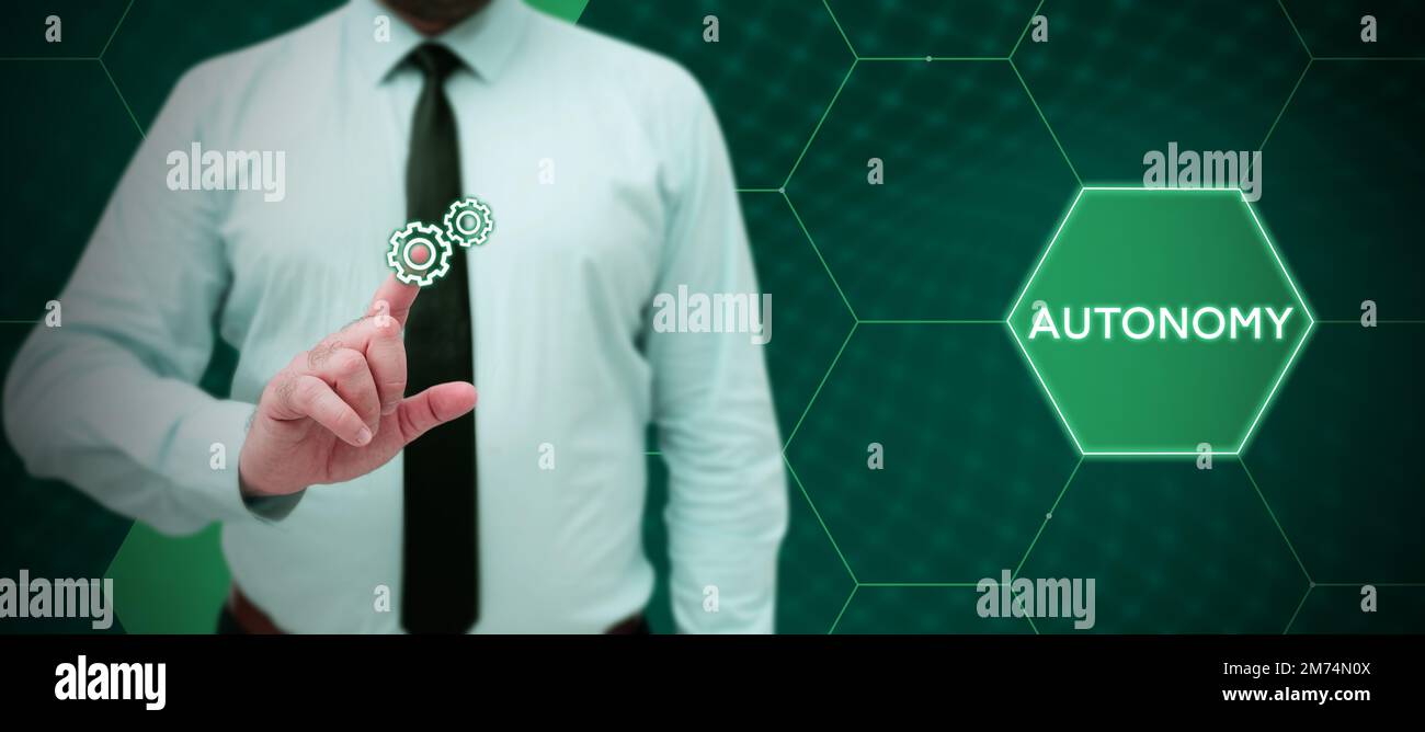 Text showing inspiration Autonomy. Business overview vehicle that can ...