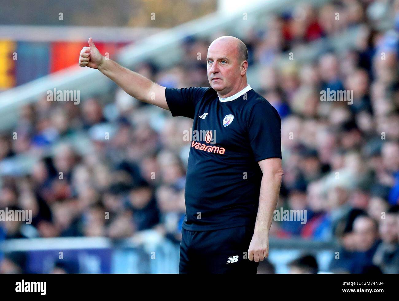 Chesterfield manager paul cook gestures on the touchline hi-res stock ...