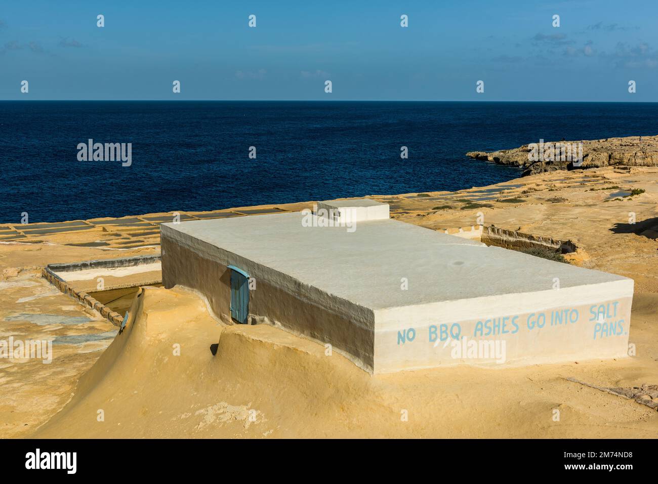 Traditional salt pans in Xwejni Bay on the island of Gozo, Malta Stock ...