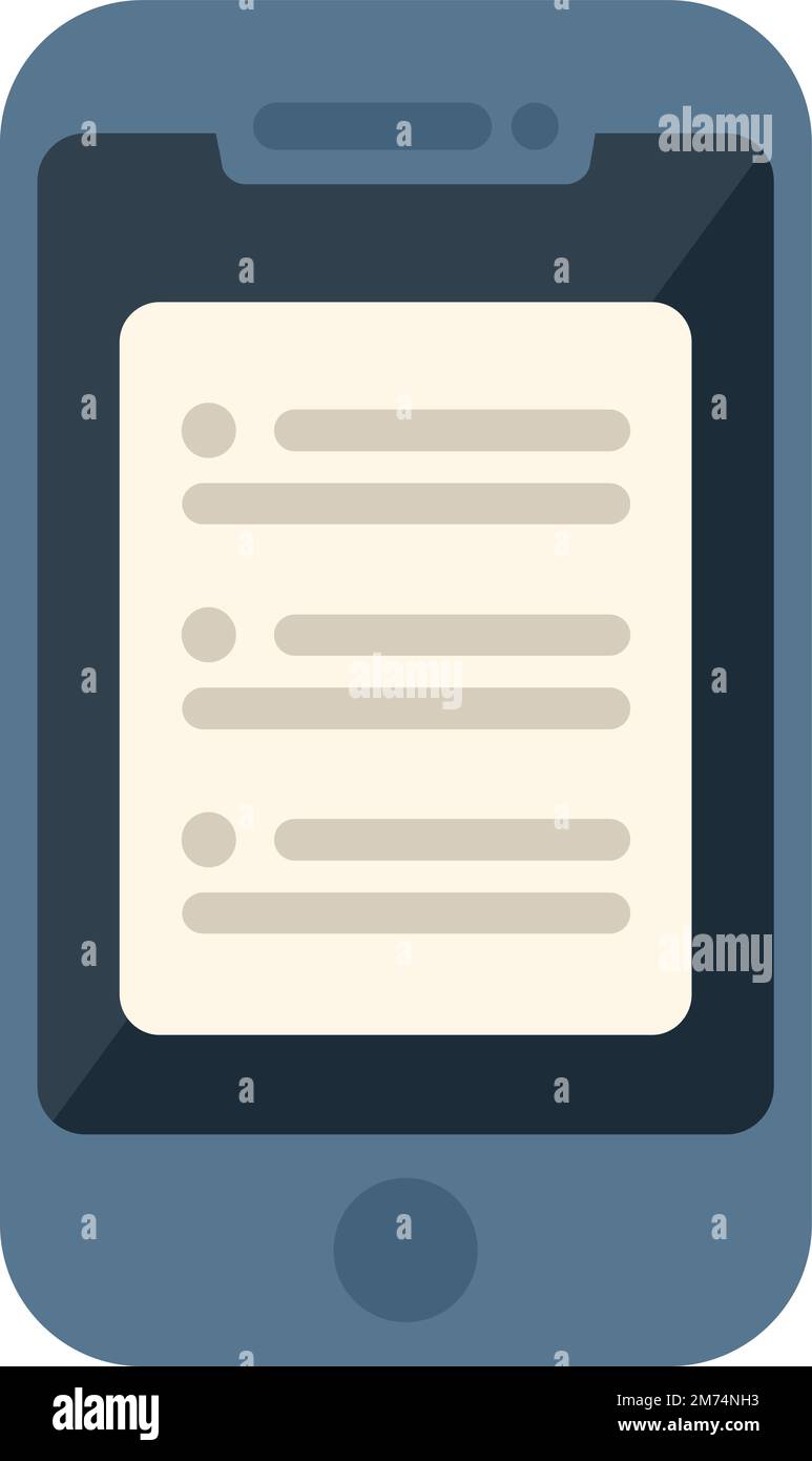 Smartphone task icon flat vector. Work report. Check online isolated ...