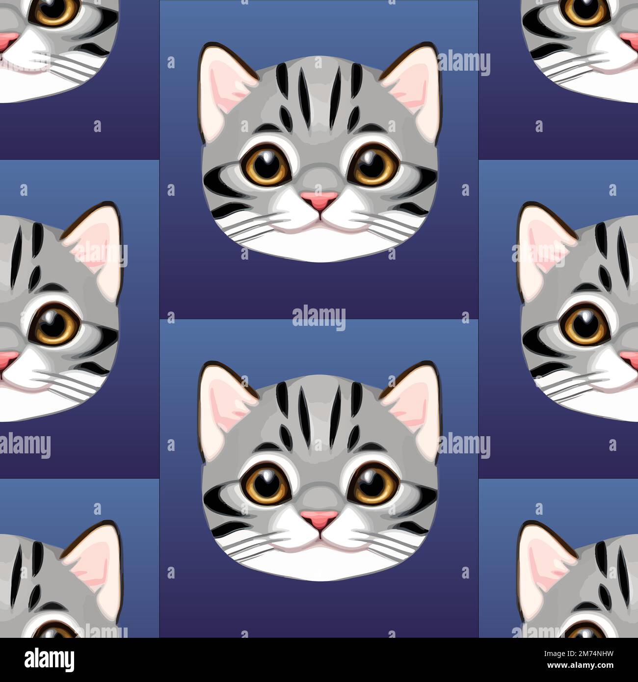 Funny pattern cat faces Stock Vector Images - Alamy