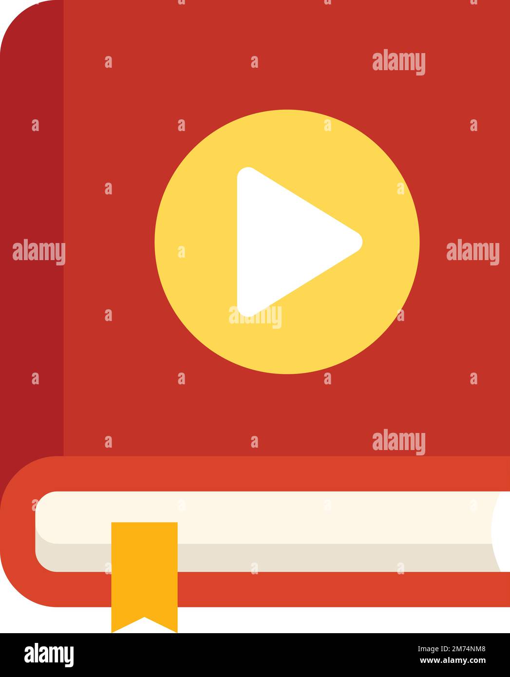 Audio book icon flat vector. Online class. Distance study isolated ...