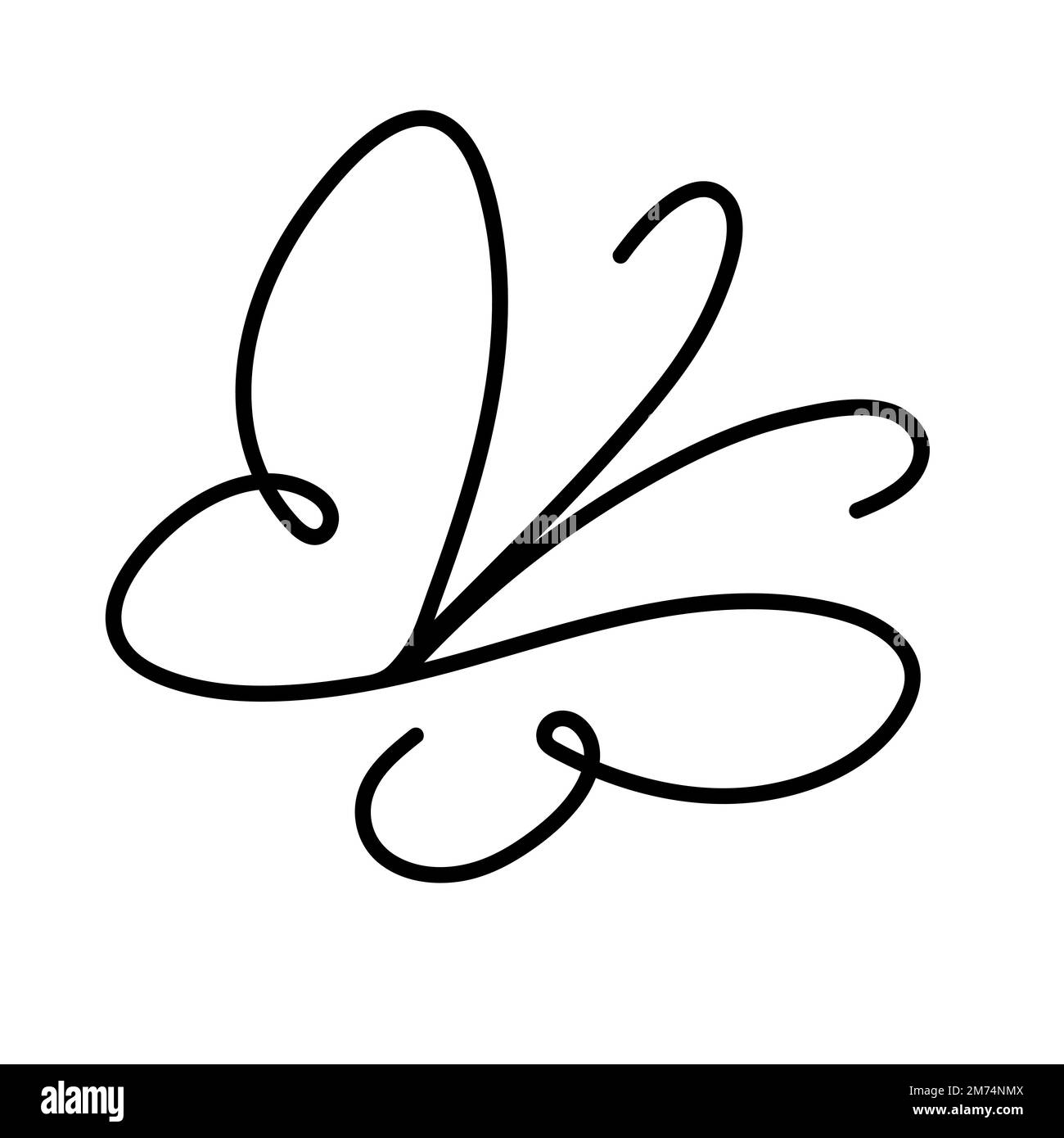 Butterfly outline icon. Symbol, logo illustration isolated on white ...