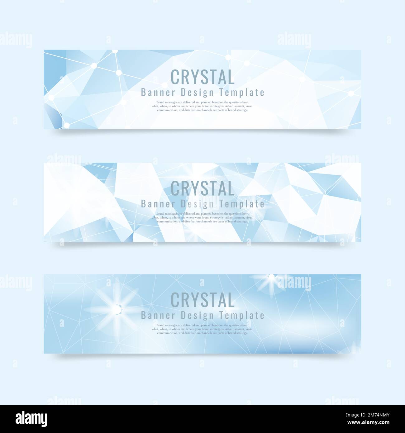 Blue and white crystal textured banner template vector Stock Vector ...