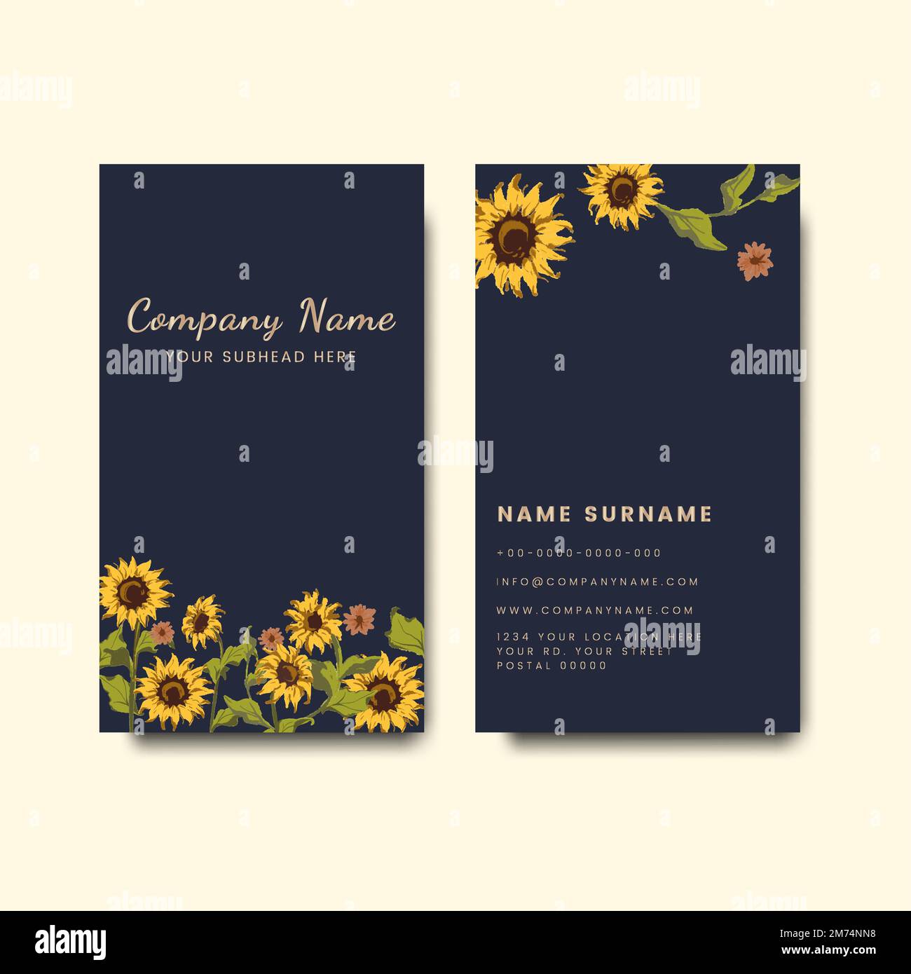 Sunflower Business Card Template at Abigail Mathy blog