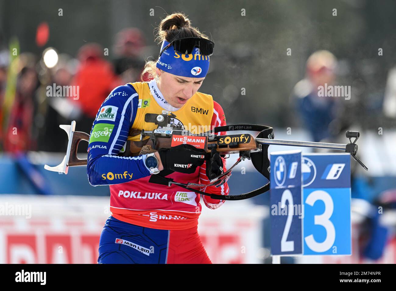 Julia Simon of France seen in action during the Women 10 km Pursuit ...