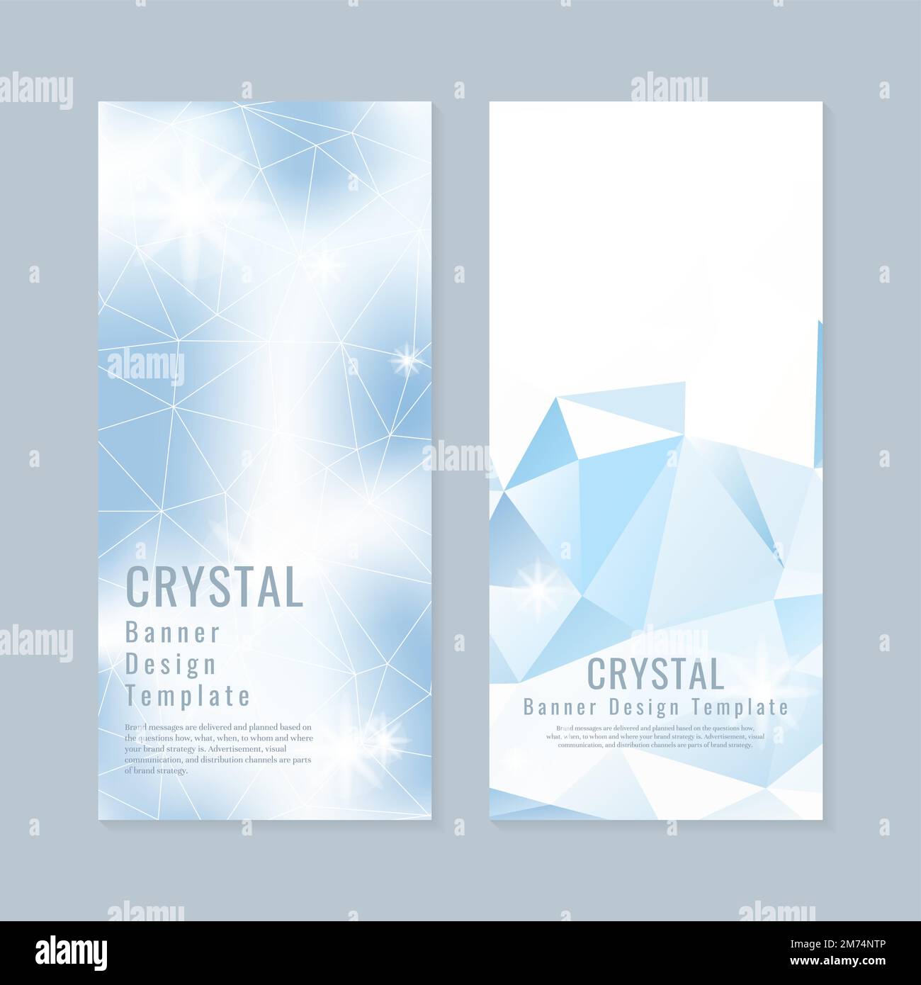 Blue and white crystal textured banner template vector Stock Vector ...