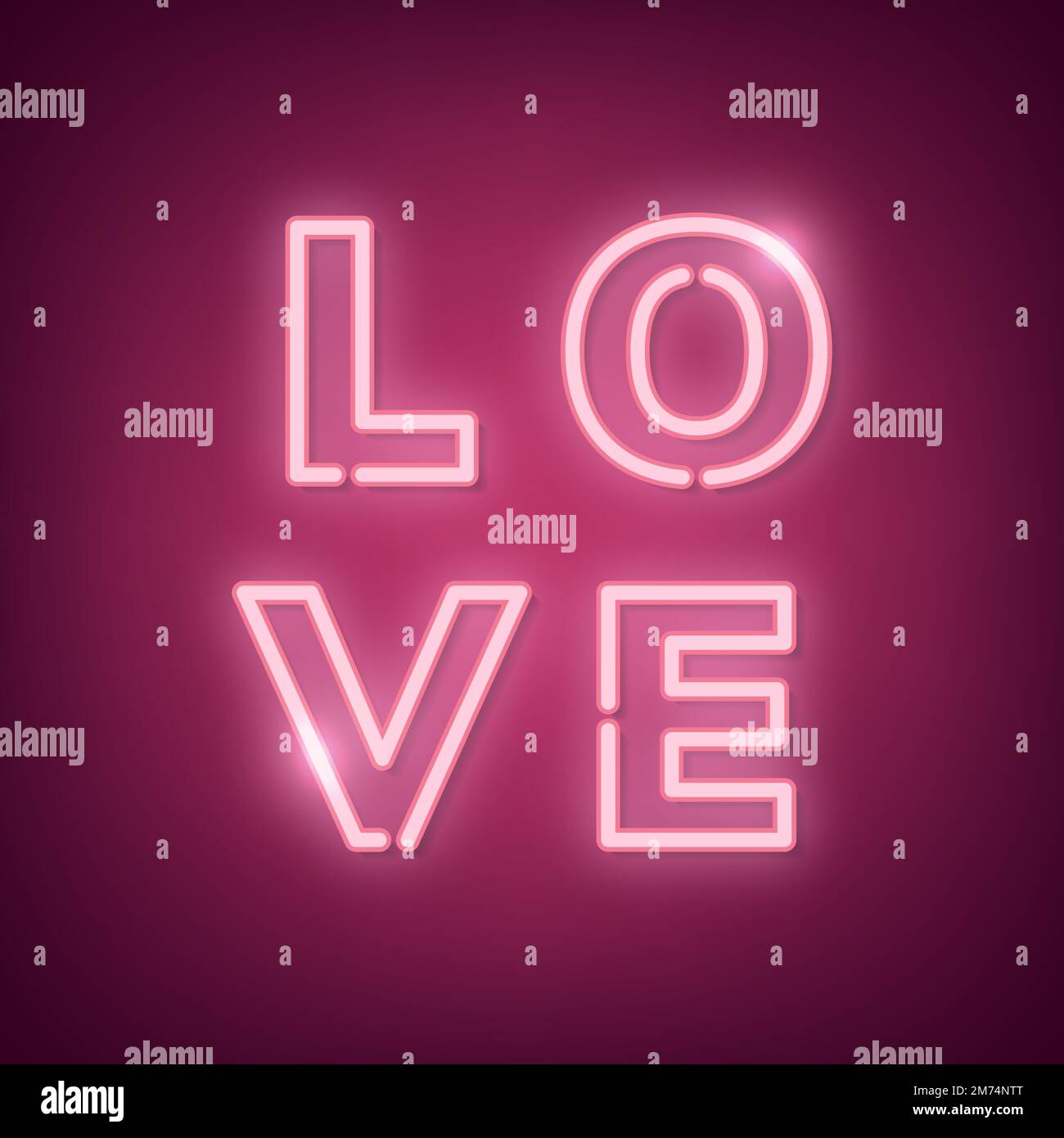 Neon light love word on pink background Stock Vector Image & Art - Alamy