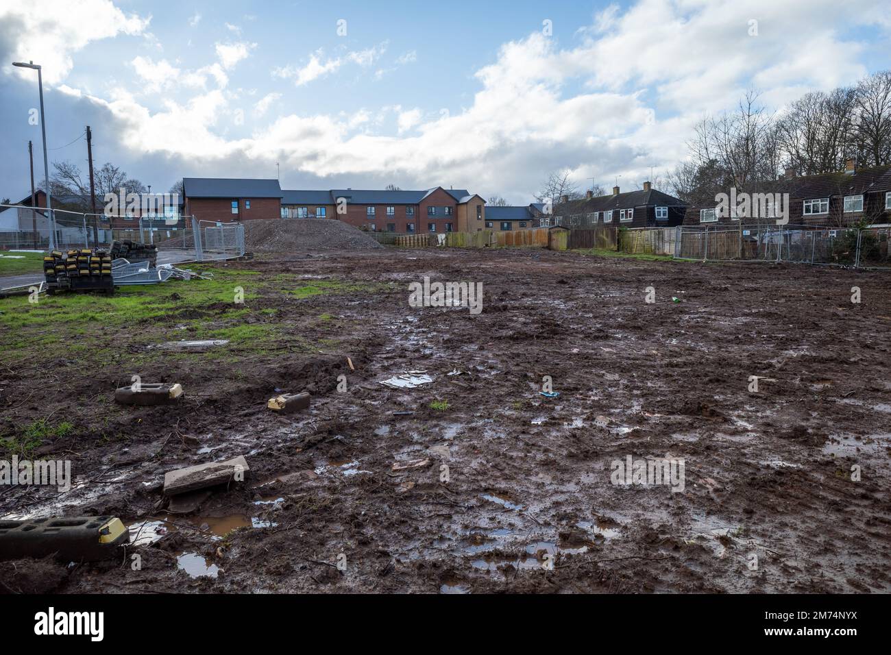 Demolished council housing estate ready for redevelopment, Bristol, UK ...