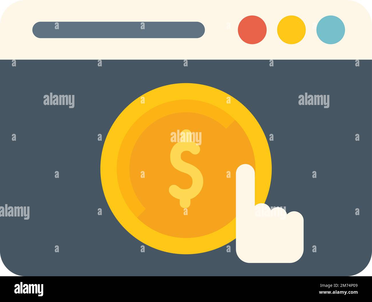 Web click monetize icon flat vector. Mobile strategy. Media report isolated Stock Vector Image ...