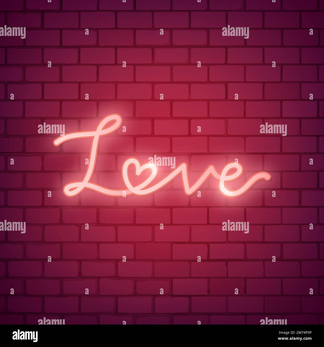 Romantic neon word love Stock Vector Images - Alamy