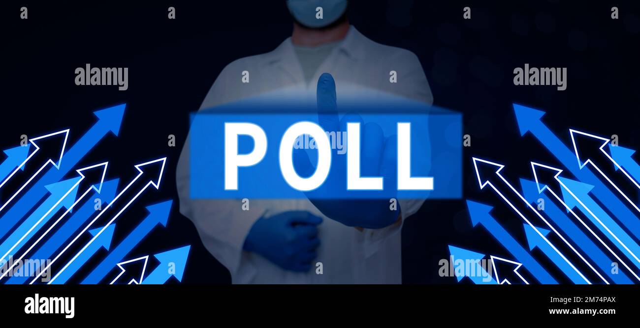 Conceptual caption Poll. Business overview Record of the number of ...