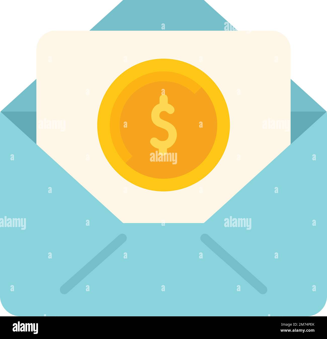 Monetize mail icon flat vector. Mobile audience. Profit check isolated ...
