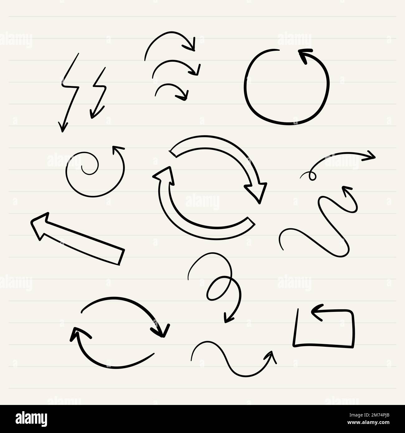 Hand-drawn doodle arrows vector set Stock Vector Image & Art - Alamy