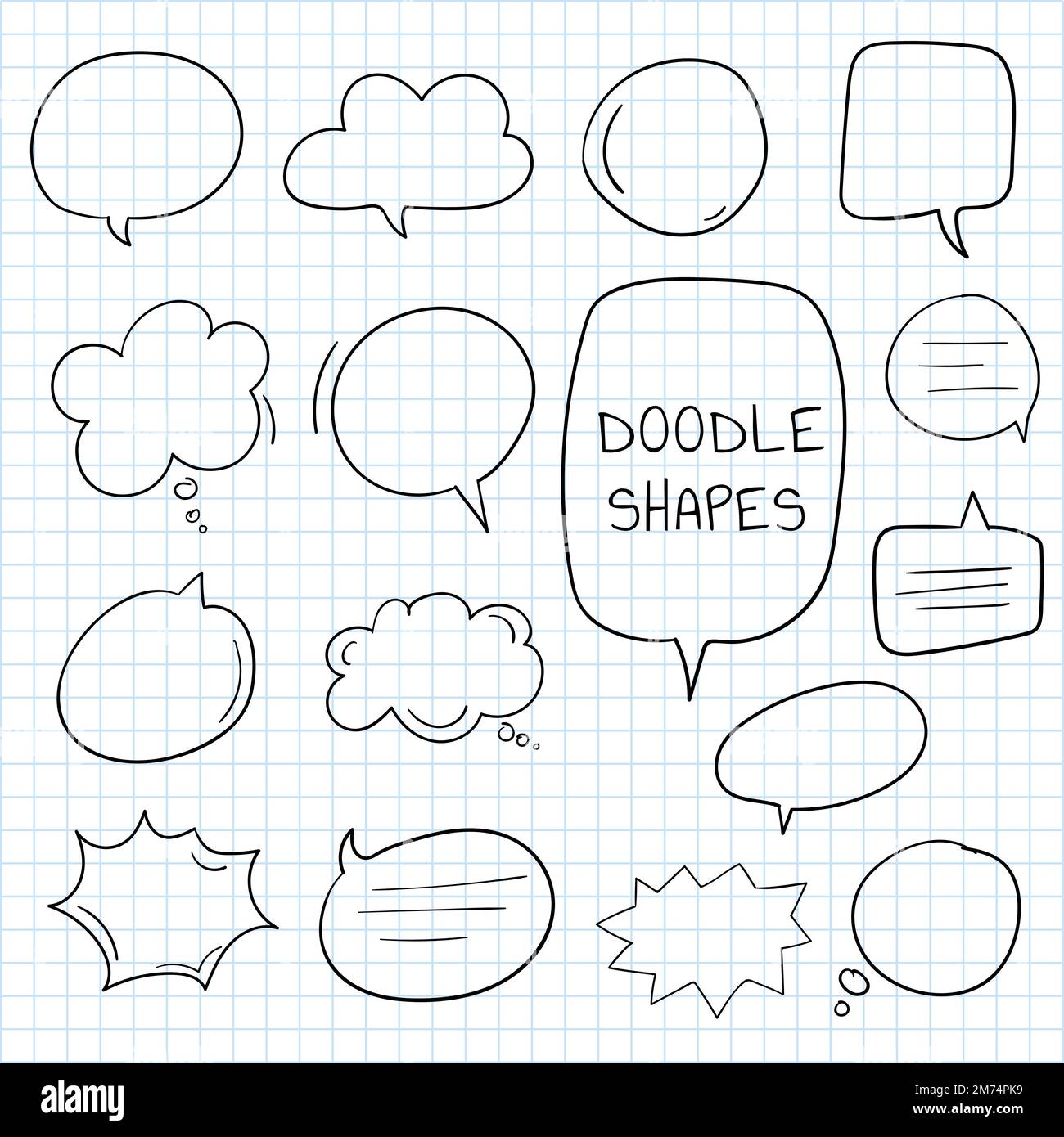 Hand-drawn doodle speech bubbles vector set Stock Vector Image & Art ...