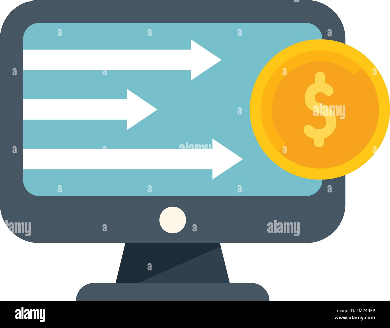 Take online profit icon flat vector. Mobile money. Check earning ...