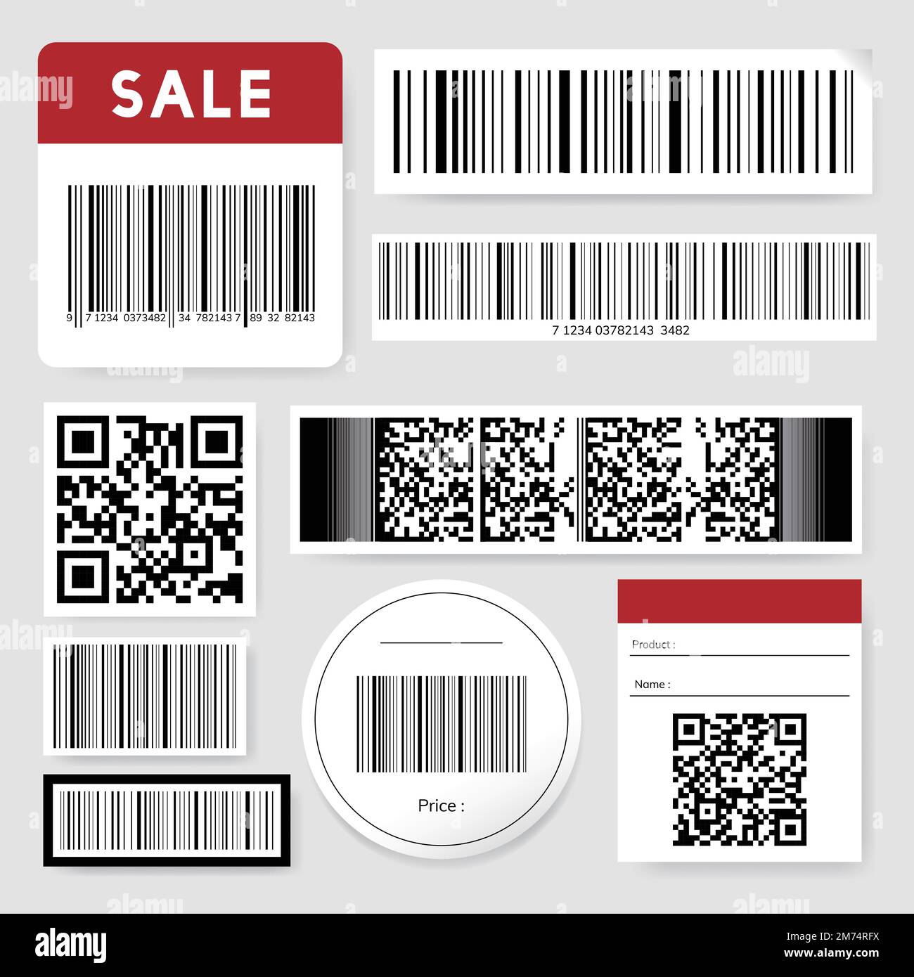 Barcode and QR code vector set Stock Vector Image & Art - Alamy