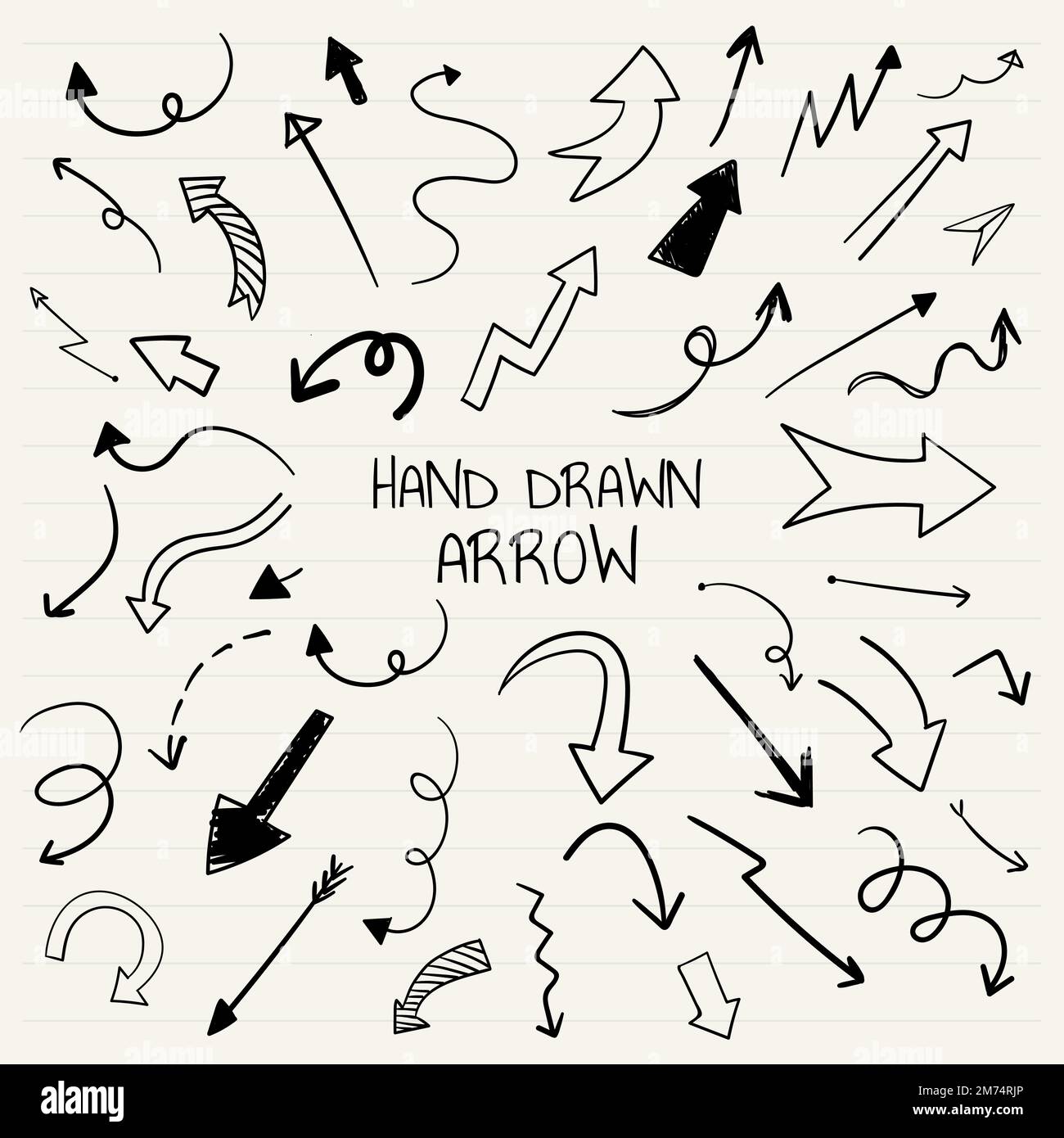 Hand-drawn doodle arrows vector set Stock Vector Image & Art - Alamy