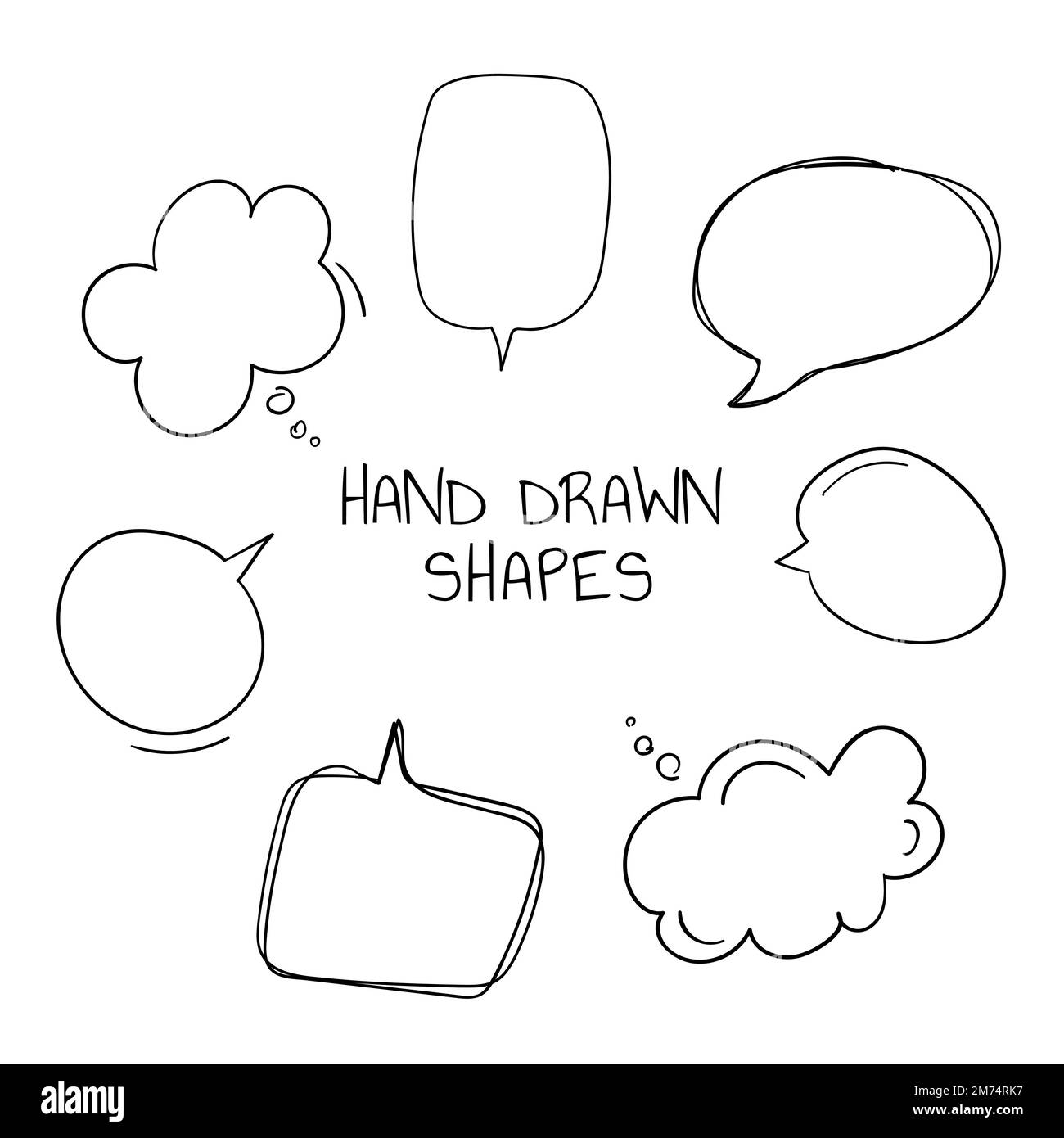 Hand-drawn doodle speech bubbles vector set Stock Vector Image & Art ...