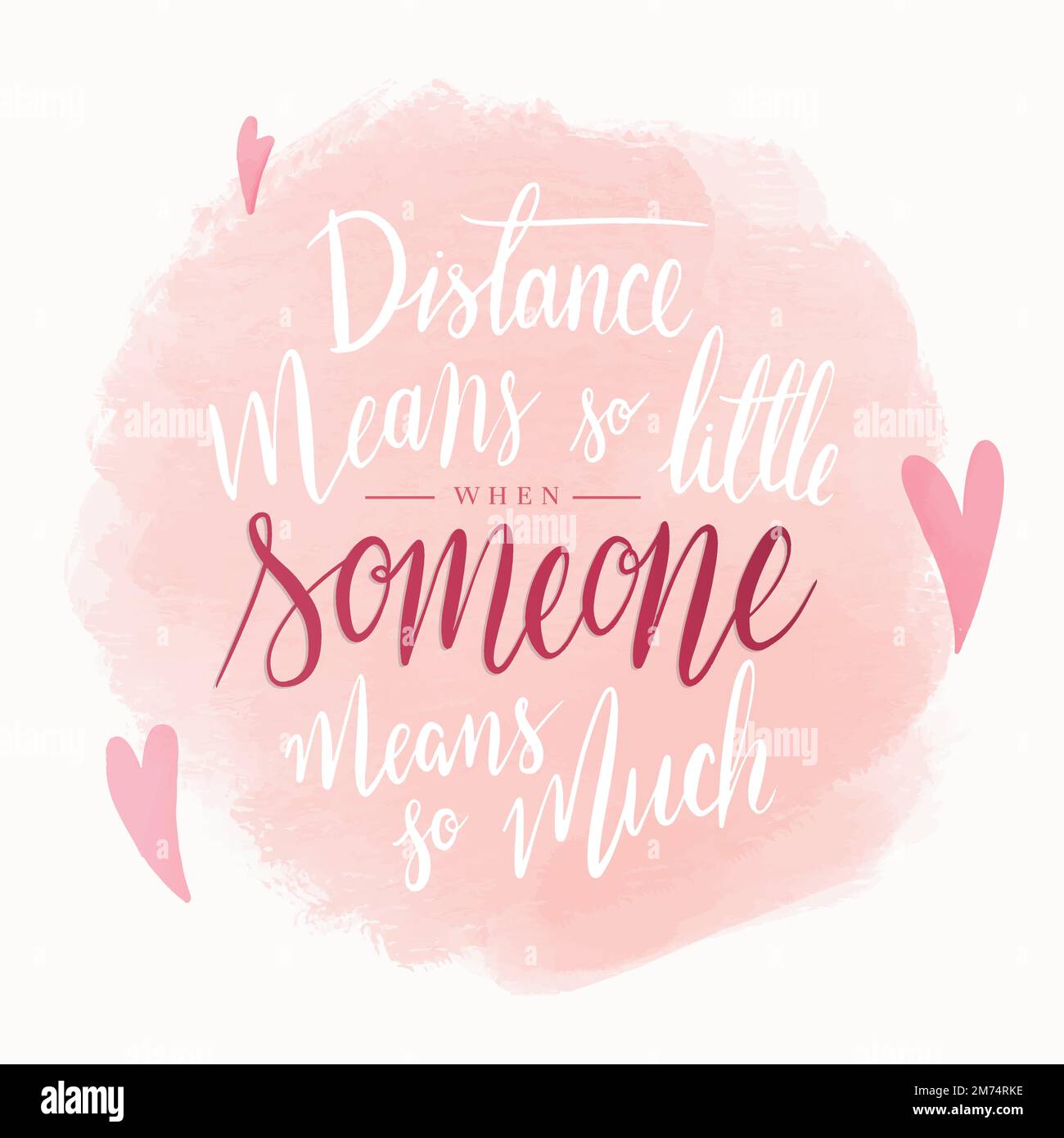 Inspirational long distance relationship text in vector Stock Vector ...