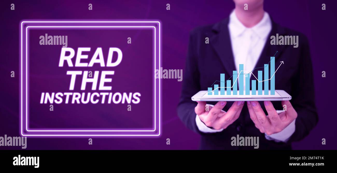 Text showing inspiration Read The Instructions. Business concept ...