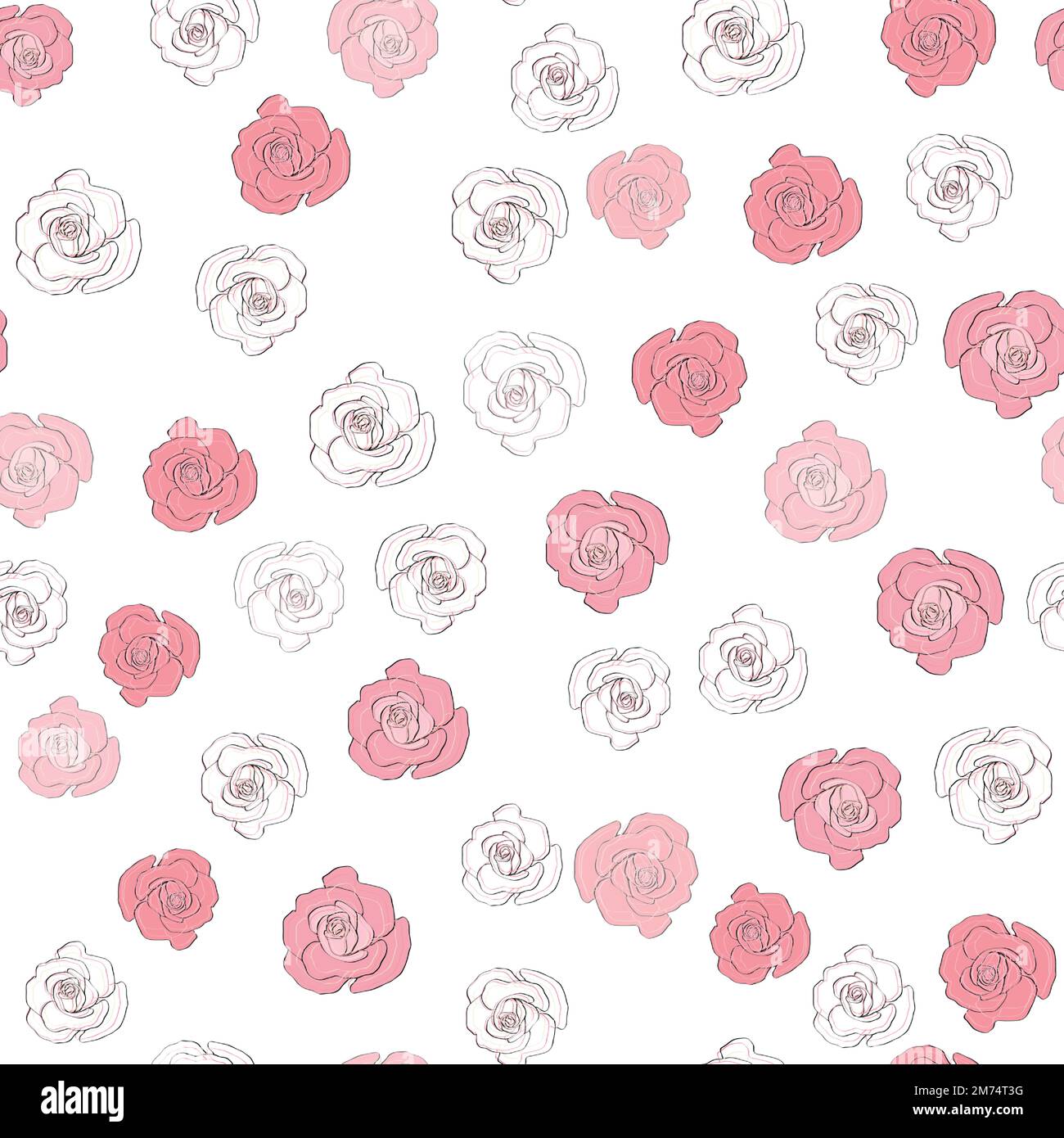 Seamless pattern rose and peony flowers. Confetti, cosmetics, wedding ...