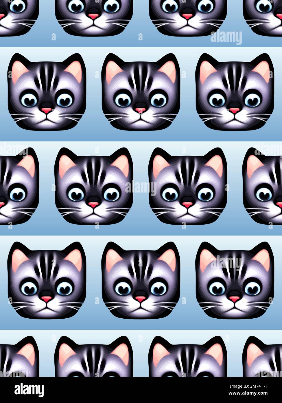 Funny pattern cat faces Stock Vector Images - Alamy