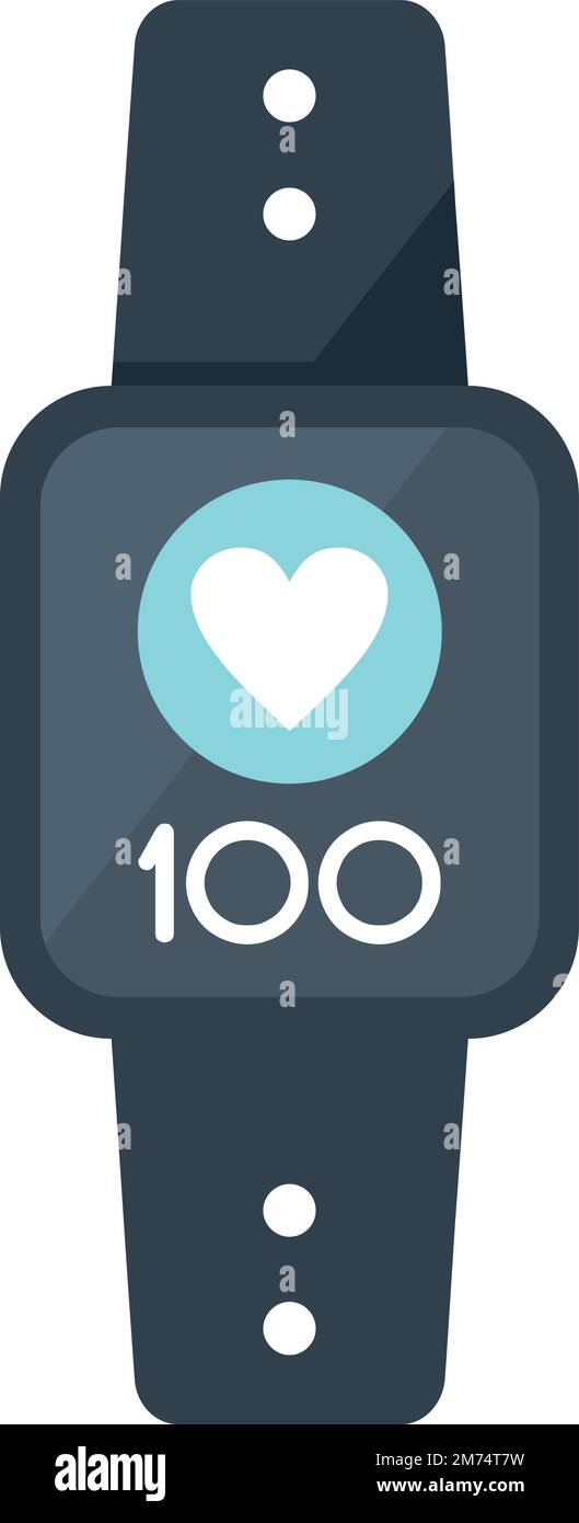 Smartwatch icon flat vector. Smart watch. Digital clock screen isolated ...