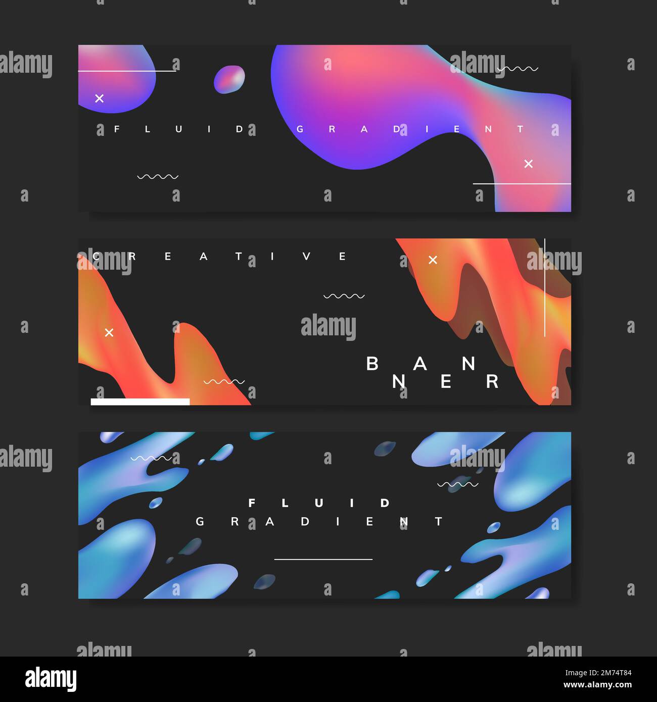 Colorful fluid gradient banner vector set Stock Vector Image & Art - Alamy