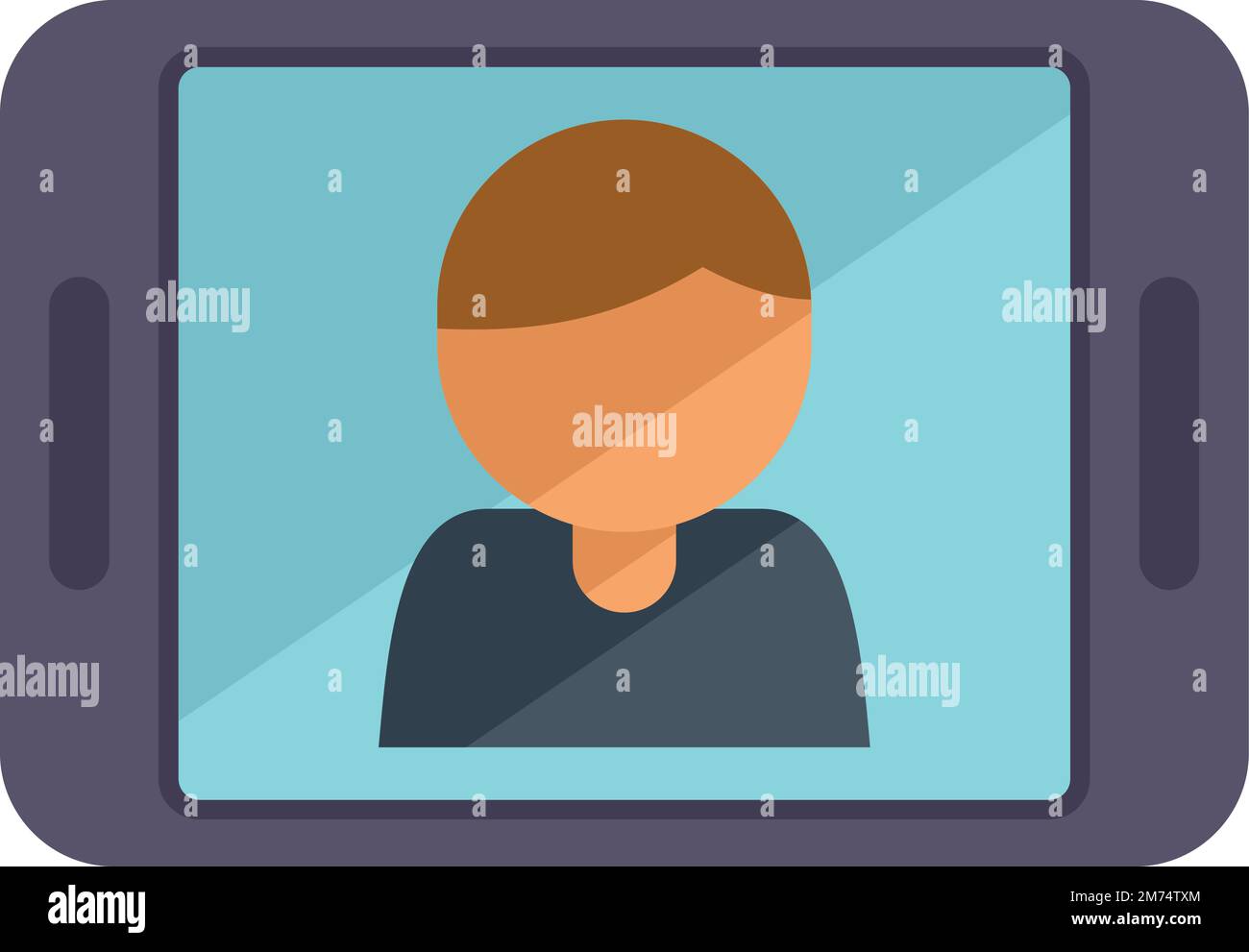 Online video call icon flat vector. Student class. Desk college ...