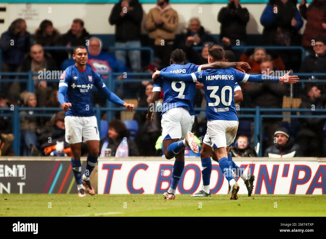 Ipswich Town's Cameron Humphreys celebrates scoring their side's first ...