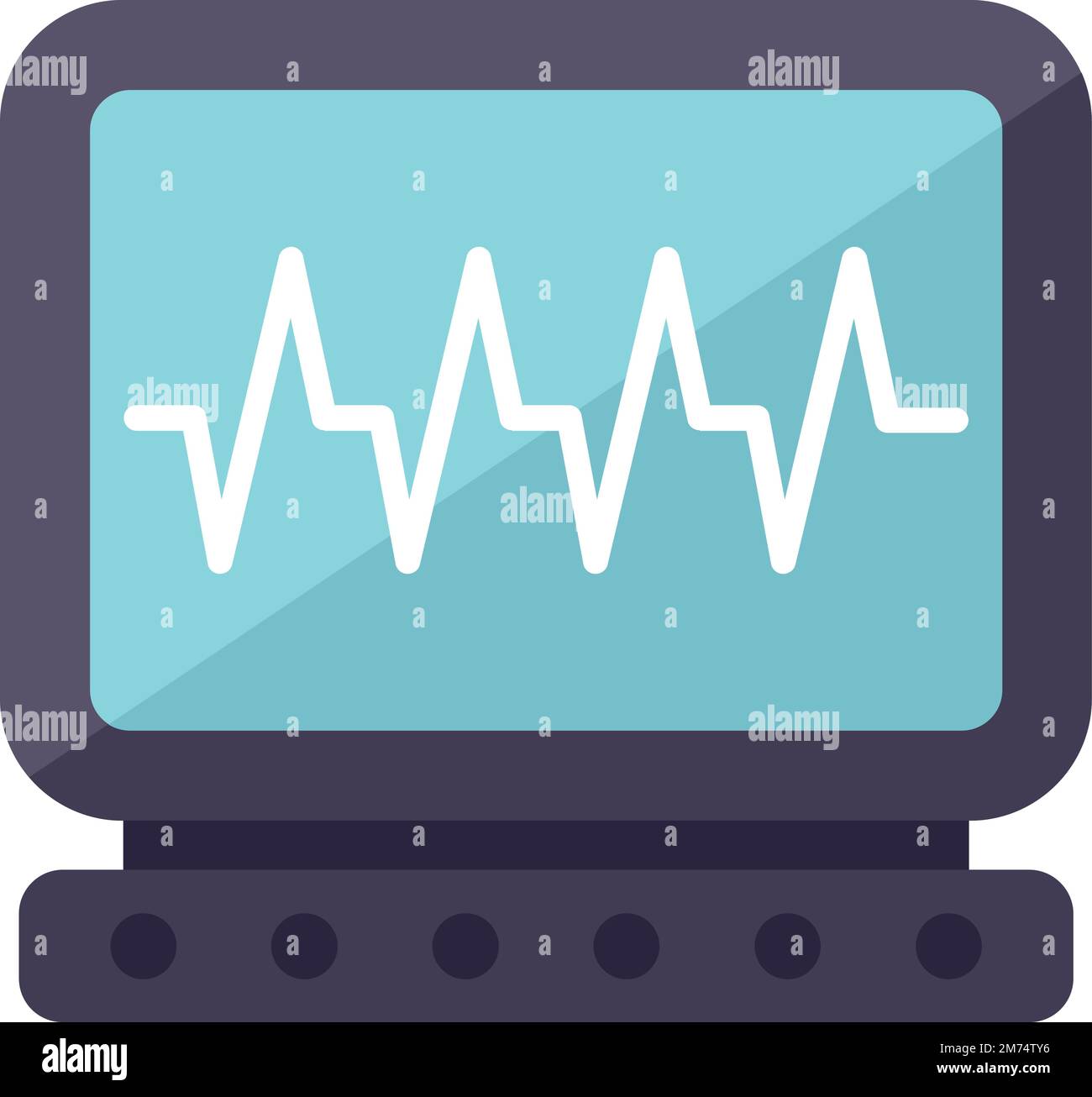Heart monitor icon flat vector. Medical hospital. Rate screen isolated ...