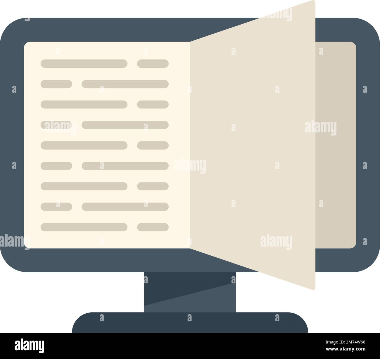 Online read book icon flat vector. Class study. Training home isolated ...