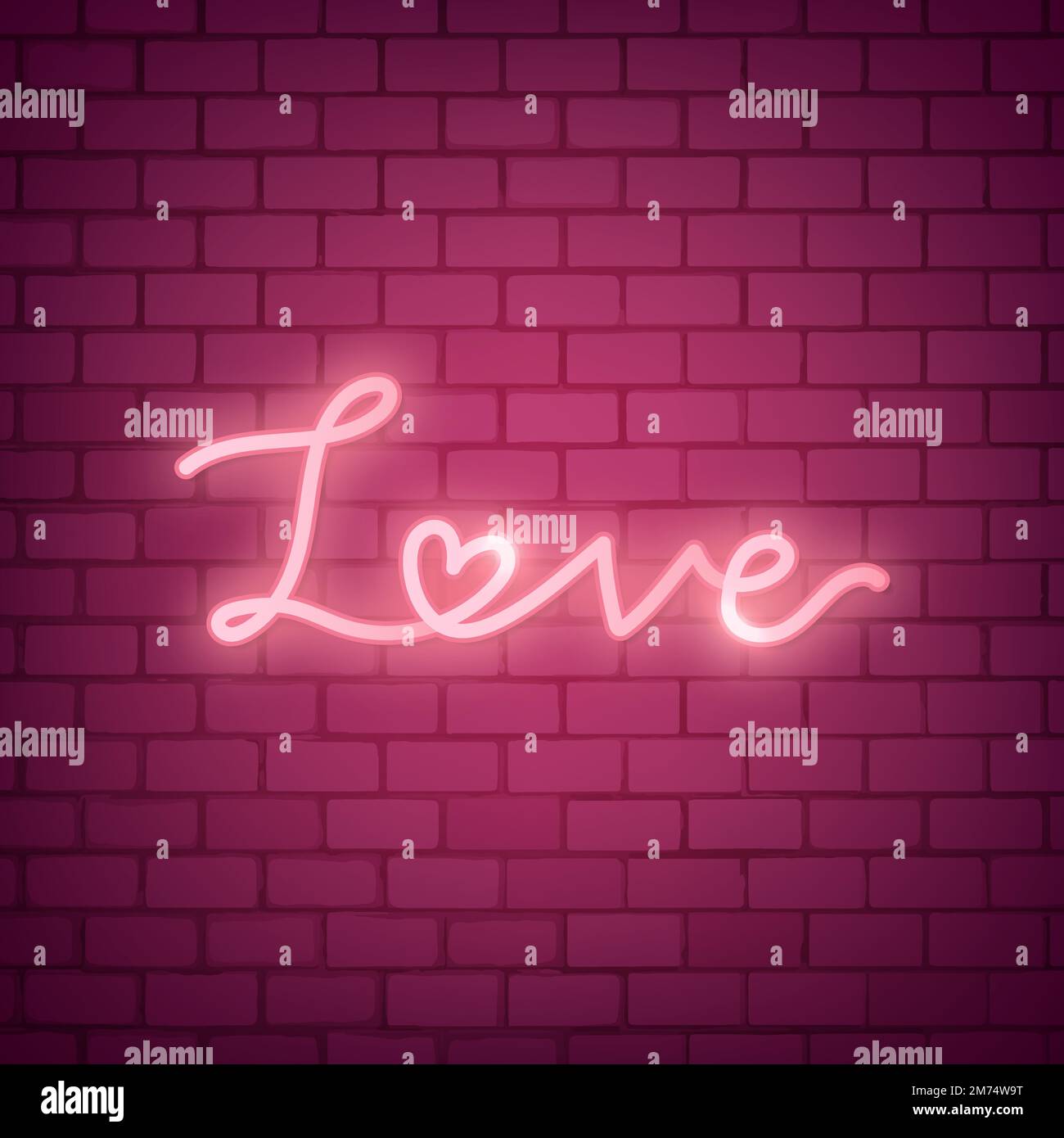 Romantic neon word love Stock Vector Images - Alamy