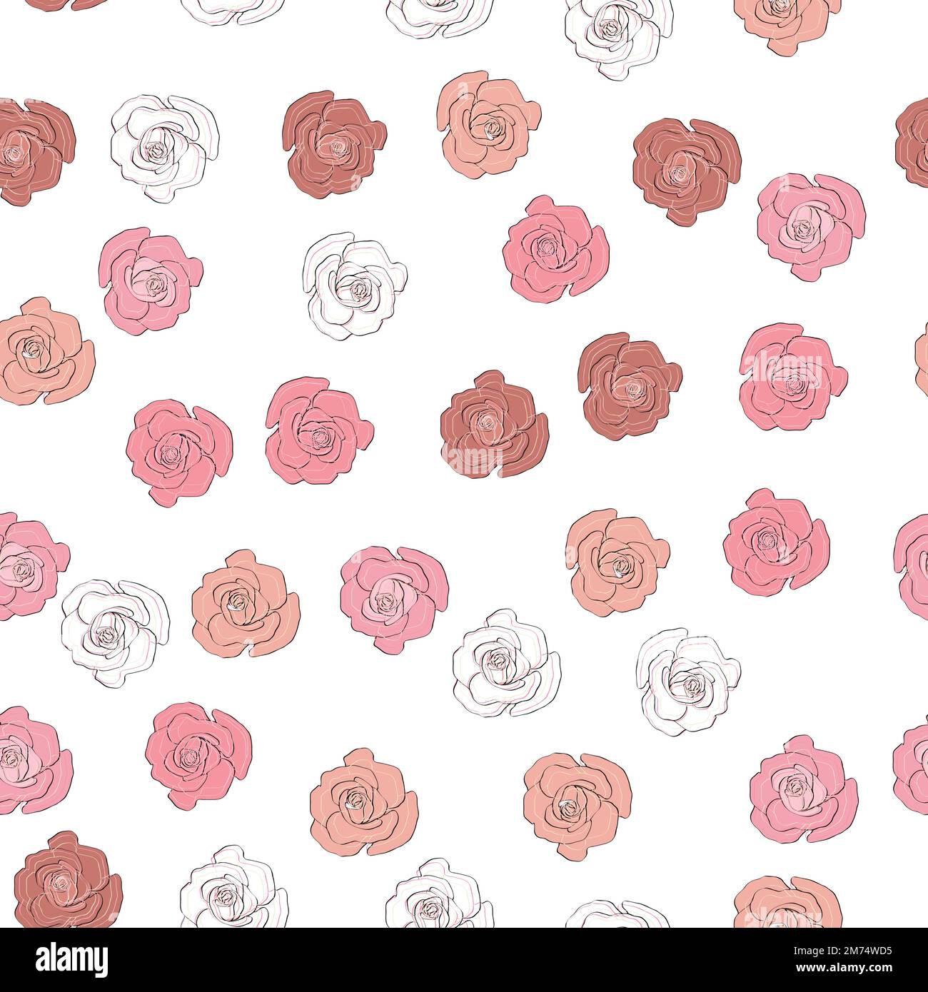 Seamless pattern rose and peony flowers. Confetti, cosmetics, wedding ...