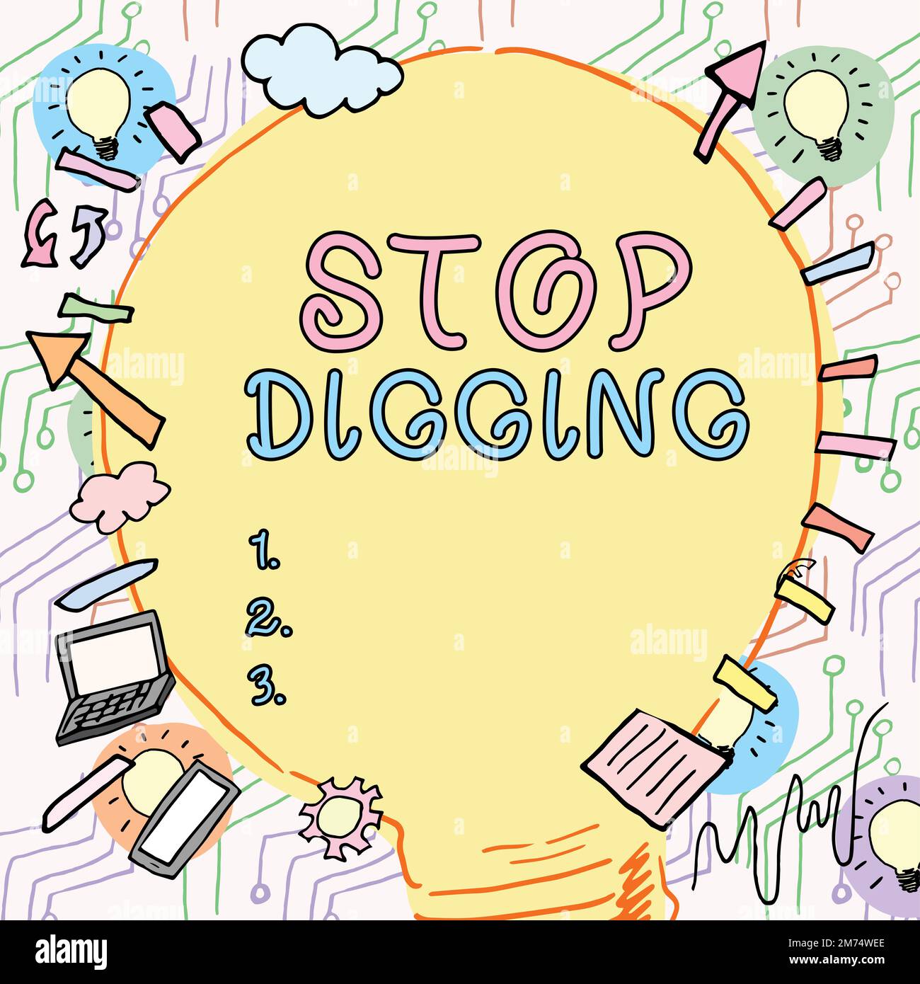 Handwriting text Stop Digging. Concept meaning Prevent Illegal ...