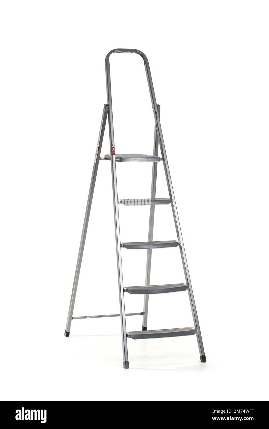 Maintenance ladder on white background Stock Photo - Alamy