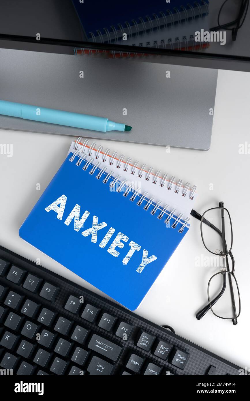 Conceptual display Anxiety. Internet Concept Excessive uneasiness and ...