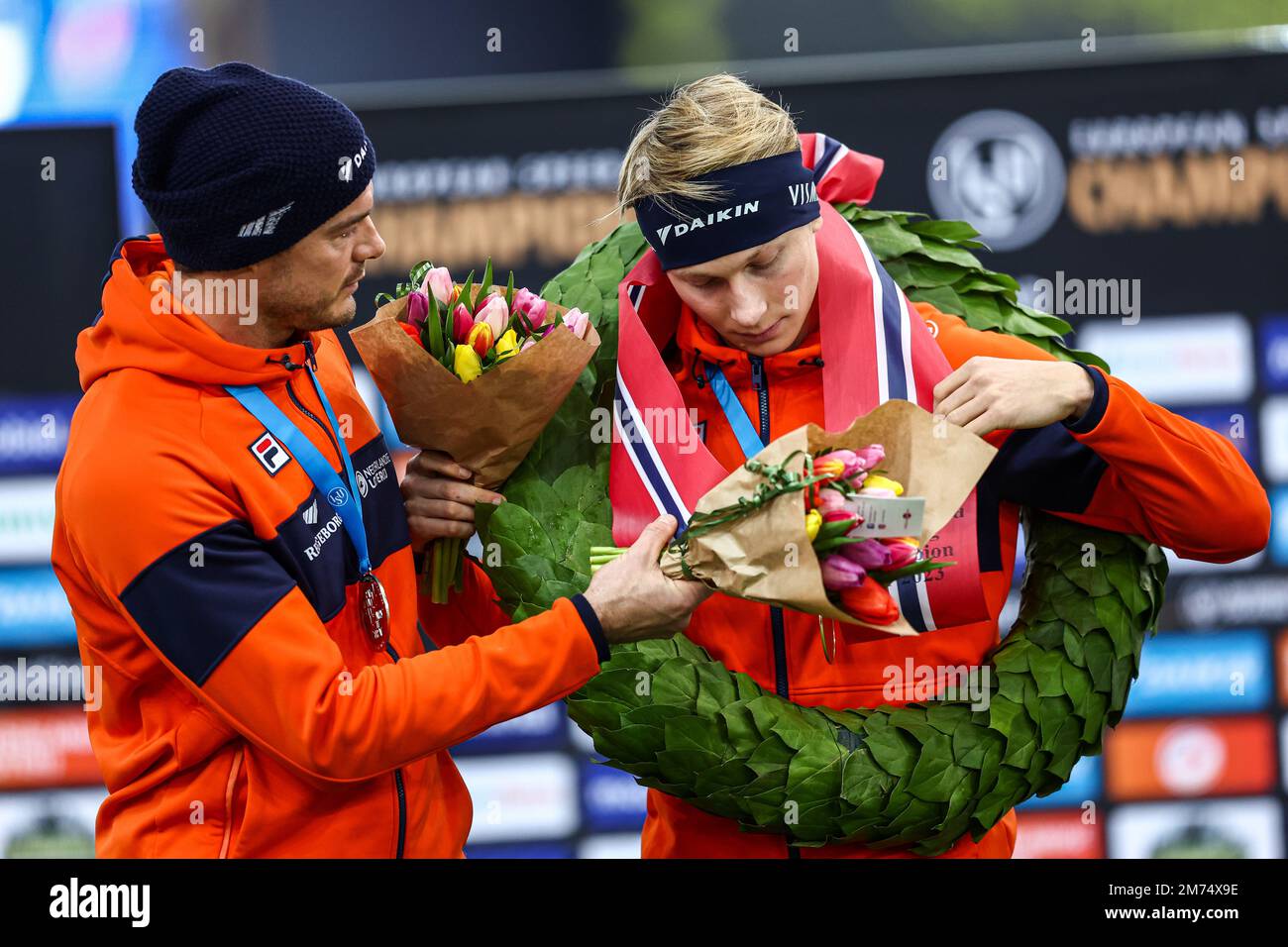 HAMAR - Hein Otterspeer (NED), Merijn Scheperkamp (NED) at the award ...